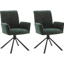 4-Fußstuhl MCA furniture "Boulder" Stühle Gr. Edelstahl, grün (olive, schwarz matt lackiert) 4-Fuß-Stühle