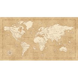 Komar Vliestapete "Vintage World Map" Tapeten Gr. B/L: 500 m x 280 m, Rollen: 1 St., bunt Vliestapeten