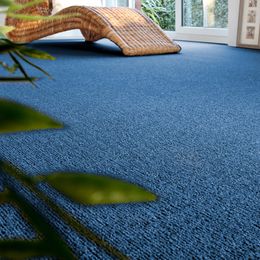 ANDIAMO Teppichboden "Feinschlinge Rambo" Teppiche Gr. B/L: 400 cm x 1500 cm, 4,5 mm, 1 St., blau Teppichboden