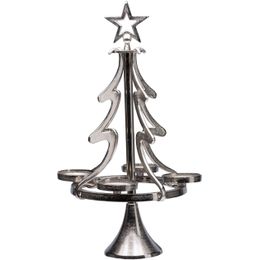 Adventsleuchter my home "Tannenbaum, Weihnachtsdeko" Kerzenhalter Gr. H: 86,00 cm, silberfarben (silberfarben, matt) Windlichter Laternen