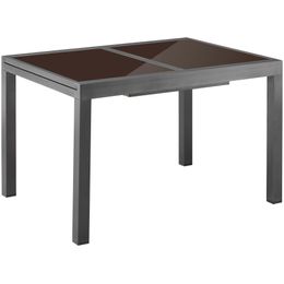 Gartentisch Merxx "Amalfi" Tische Gr. B/H/T: 90 cm x 75 cm x 120 cm, Tisch ausziehbar von 120cm - 180cm, grau (anthrazit) Klapptische