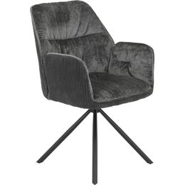 Esszimmerstuhl Hela "AMIRA drehbar" Stühle Gr. B/H/T: 56 cm x 89 cm x 61 cm, 2 St., Metall, schwarz (anthrazit, schwarz, schwarz) Küchenstühle