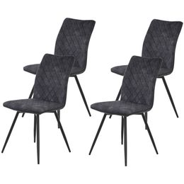 Esszimmerstuhl Hela "PAMELA" Stühle Gr. B/H/T: 44 cm x 88 cm x 59 cm, 4 St., Metall, schwarz (vintage anthrazit, schwarz) Küchenstühle