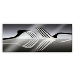 Küchenrückwand Wall-Art "Silber Besteck Panorama" Spritzschutzwände Gr. B/H: 80 cm x 30 cm, bunt Küchendekoration