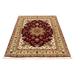 Teppich morgenland "Täbriz 50 Raj handgeknüpft rot" Teppiche Gr. B/L: 103 cm x 148 cm, 7 mm, 1,52 m², 1 St., rot Orientalische Muster