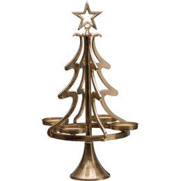Adventsleuchter my home "Tannenbaum, Weihnachtsdeko" Kerzenhalter Gr. H: 86,00 cm, goldfarben Windlichter Laternen