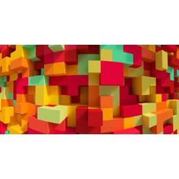 ARCHITECTS PAPER Fototapete "3D Cubes Colour" Tapeten Gr. B/L: 5 m x 2,5 m, bunt (gelb, grün, orange) Fototapeten 3D