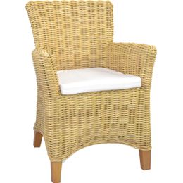 Rattanstuhl Home Affaire Stühle Gr. B/H/T: 65 cm x 91 cm x 64 cm, beige (natur) Rattanstühle