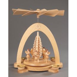 Weihnachtspyramide Albin Preissler "5 Engel mit Spanbaum, Weihnachtsdeko" Weihnachtspyramiden Gr. Höhe: 28 cm, beige (natur) Schwibbögen Weihnachtspyramiden