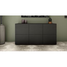 borchardt Möbel Kommode BORCHARDT MÖBEL "Rova" Sideboards Gr. B/H/T: 139 cm x 72 cm x 35 cm, schwarz (schwarz matt) Kommode