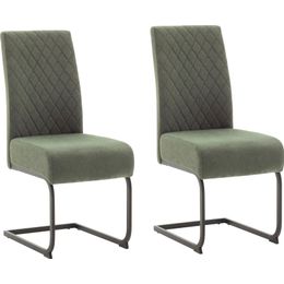 Esszimmerstuhl MCA furniture "Derry" Stühle Gr. Metall, grün (olive, schwarz matt) Küchenstühle