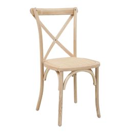 Rattanstuhl Sit Stühle Gr. B/H/T: 48 cm x 89 cm x 52 cm, 2 St., gepolsteter Sitz-mit Rattan-stapelbar + Massivholz, beige (natur, natur) Rattanstühle