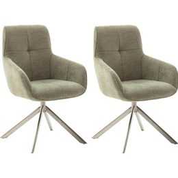 4-Fußstuhl MCA furniture "Xativa" Stühle Gr. B/H/T: 62 cm x 93 cm x 53 cm, 2 St., grün (olive, edelstahl) 4-Fuß-Stühle