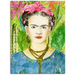 Wandbild Artland "Frida Kahlo II" Bilder Gr. B/H: 60 cm x 80 cm, Leinwandbild Bilder von Frauen Hochformat, 1 St., bunt Kunstdrucke
