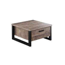 Couchtisch Home Affaire "Edingburgh" Tische Gr. B/H/T: 80 cm x 45 cm x 80 cm, braun (schwarz dekor, schwarz dekor) Holz-Couchtische Eckige Couchtische Couchtisch