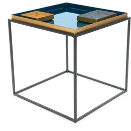 Beistelltisch Kayoom "Beistelltisch Famosa" Tische Gr. B/H/T: 40 cm x 40 cm x 40 cm, bunt (blau, grau, orange, schwarz, bunt) Beistelltische