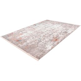 Teppich Calo-deluxe "Miran 135" Teppiche Gr. B/L: 160 cm x 230 cm, 12 mm, 1 St., rosa (lachs, grau) Esszimmerteppiche