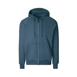 Sweatjacke TRIGEMA "TRIGEMA mit Kapuze" Gr. L, blau (jeans, melange) Herren Sweatjacken