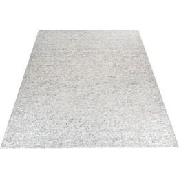 Lederteppich Inosign "Ella" Teppiche Gr. B/L: 120 cm x 170 cm, 5 mm, 1 St., bunt (silberfarben, weiß) Esszimmerteppiche