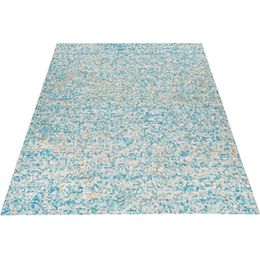 Lederteppich Inosign "Ella" Teppiche Gr. B/L: 80 cm x 150 cm, 5 mm, 1 St., blau (goldfarben, türkis) Esszimmerteppiche