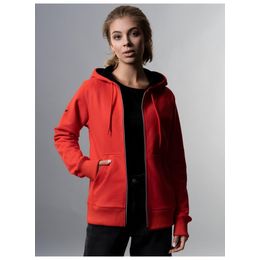 Sweatjacke TRIGEMA "TRIGEMA mit Kapuze" Gr. XXXL, rot (vulcano) Damen Sweatjacken