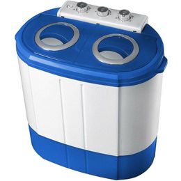 Mini Waschmaschine + Wäsche Schleuder bis 3 kg 2 getrennte Kammern Camping Waschmaschine Mobile Waschmaschine inkl. Ab- und Zulaufschlauch Eingebaute