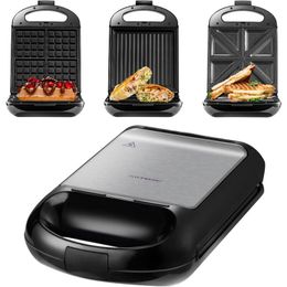 Steinborg - 3in1 Sandwichmaker Kontaktgrill Waffeleisen Cool-Touch Antihaftbeschichtung