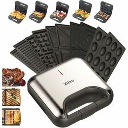 5in1 Sandwichmaker Kontaktgrill Sandwich Maker Waffeleisen 800 Watt - Zilan