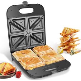 Aigostar Sandwichmaker XXL für 4 Sandwiches, 1400 W, Sandwichtoaster mit Antihaftbeschichtung, Schnellaufheizung, Automatische Temperaturregelung,