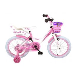 Volare Rose Kinderfahrrad - Mädchen - 16 Zoll - Pink/Weiß - 95% zusammengebaut