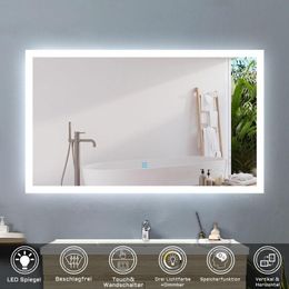 Badspiegel mit Beleuchtung Badezimmerspiegel Wandspiegel Lichtspiegel 120 x 70 cm Beschlagfrei 3 Lichtfarben Dimmbar led Memory Funktion
