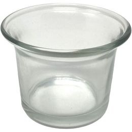 DanDiBo 1x Teelichtglas Teelichthalter Glas Teelichtglas Klar geschwungen 4,5 cm hoch Kerzenhalter