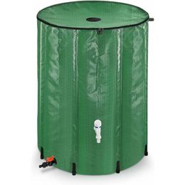 Naizy - Regentonne 380 Liter Regenwassertonne Zusammenklappbar Regenwassertank mit Regenfass pvc Schutzabdeckung Grün 100 Gallone