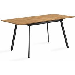 Esstisch svantje ausziehbar 120-160x80 cm 4-6 Personen Küchentisch Holztisch mit Metallgestell für Esszimmer, Küche skandinavisch modern Design