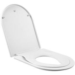 Emke - WC-Sitz d Form Toilettensitz Toilettendeckel mit Absenkautomatik, Quick-Release-Funktion, Antibakterielle Klodeckel Lager 150 kg Weiß