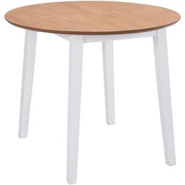 MAISONCHIC Klappbarer Esstisch Tisch für Wohnzimmer, Küche, Esszimmer Rund mdf Weiß DE84498