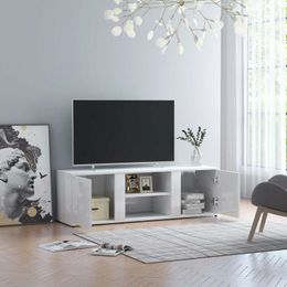 TV-Schrank, TV-Lowboard, tv Möbel, Fernsehschrank Moderner Stil Hochglanz-Weiß 120x34x37 cm Holzwerkstoff NMKS36038 MAISONCHIC