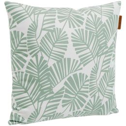 Outdoor-Deko-Kissen Fylie Palm & Graugrün - 40 x 40 cm - Hespéride - Grün Grau