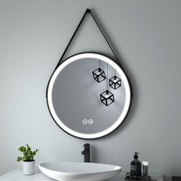 Badspiegel mit Beleuchtung Rund led Wandspiegel Touch Dimmbar(3000k-6500k) Badezimmerspiegel 70cm - Heilmetz