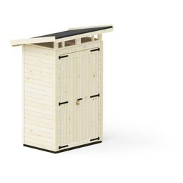 Gartenhaus Strongbox s - Robustes Gerätehaus aus natürlicher Holz, 127x87 cm, Natur - Natur - Upyard