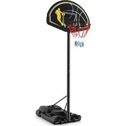 Goplus - Basketballkorb Outdoor, Basketballständer tragbar mit Rollen, 130-305 cm höhenverstellbar, Basketball Korb befüllbar mit Wasser/Sand,