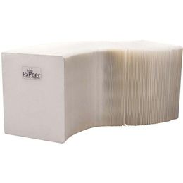 PaPeer PAPER ART FURNITURES Faltbare Sitzbank aus Papier, 200x30 cm aufgebaut inkl. gepolstertem Sitzkissen aus Lederimitat, Pappmöbel, platzsparend,