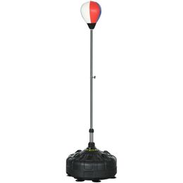 Punchingball, höhenverstellbar 147-165cm, befüllbarer Standfuß, Stahl, Schwarz+Rot+Weiß - Rot+Schwarz