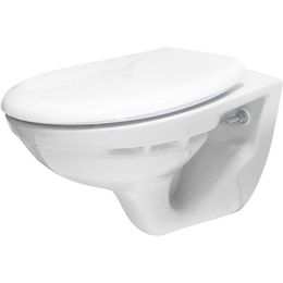 Belvit - Wand Hänge wc Abgang Wand Waagerecht mit Softclose Deckel 520x360x375 cm - Weiß