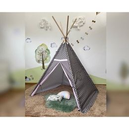 Tipi Zelt Indianer Kinderzelt Spielzelt Polyester indoor Graue Sterne Polyester