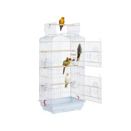 Yaheetech - Vogelkäfig Vogelvoliere Tierkäfig Vogelhaus für Papagei Wellensittich 46 x 35.5 x 104.5cm Weiß