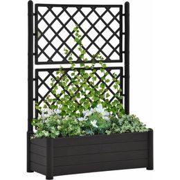 Pflanzkübel,Blumenkasten,Pflanzkasten mit Spalier 100x43x142 cm pp Anthrazit VMEC274252 MAISONCHIC