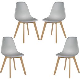WYCTIN 4er Set Design Esszimmerstuhl Grau Polstersessel Loungesessel Stuhl Skandinavischer Stil