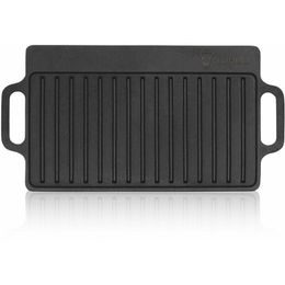 Gusseisen Grillplatte mit Griffen, 40 x 20,5 cm, bbq Plancha pre-seasoned - BBQ-Toro