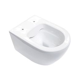 Wand wc Spülrandlos Hänge wc Ohne Spülrand Tiefspüler Toilette Weiß Keramik - Ohne Deckel - Weiß - Aloni
